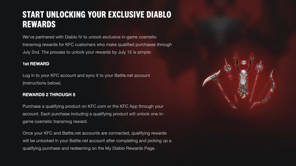 今年最受歡迎的電玩 Diablo IV 來啦！吃 KFC 炸雞堡限時免費解鎖遊戲獎勵 : 哇靠!洛杉磯