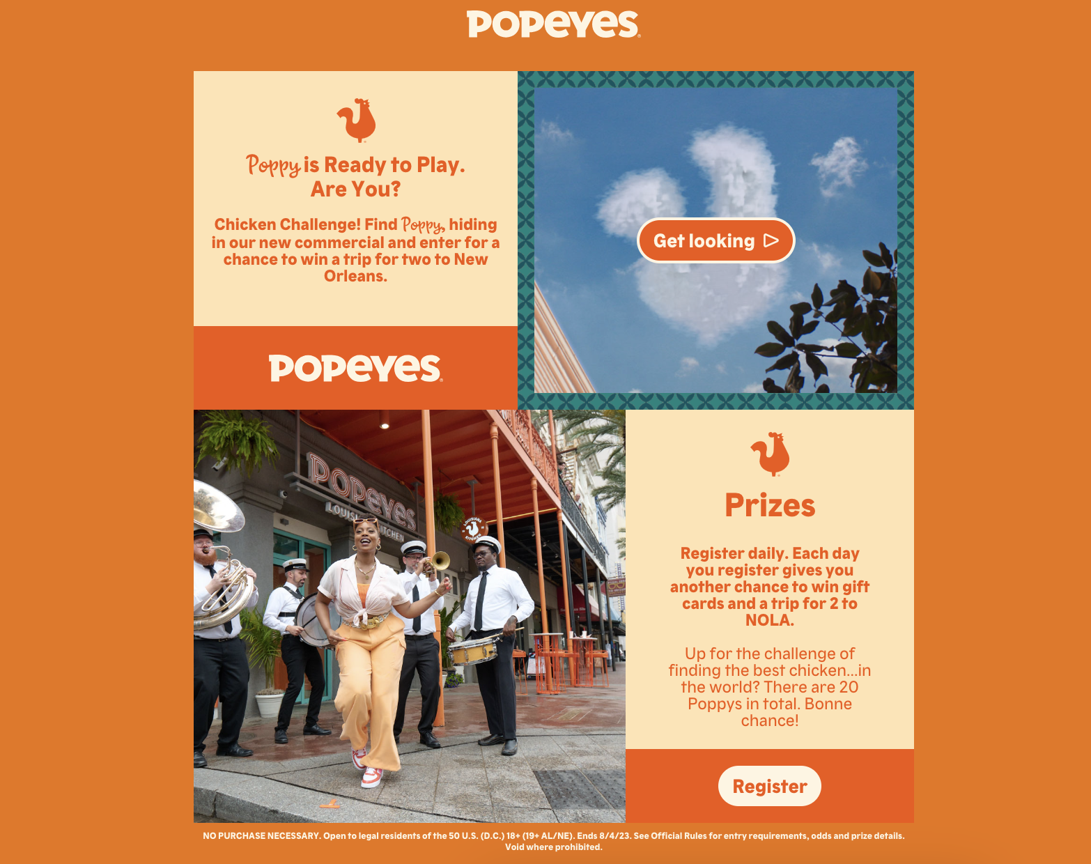 參加 Popeyes 線上遊戲 Where's Poppy 找雞標 免費贏 New Orleans 雙人遊（7/24-8/4） • 哇靠!紐約 ...